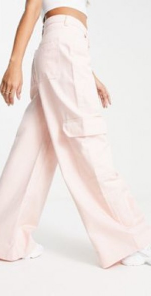 Weekday - Sienna cargo pants in pink