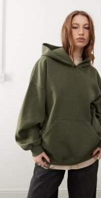 Weekday - Simon scuba zip through hoodie in black