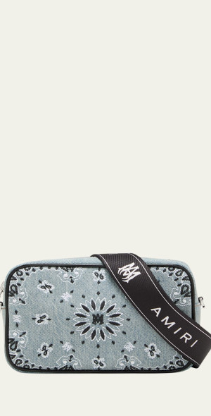 Amiri - Bandana Denim Camera Crossbody Bag