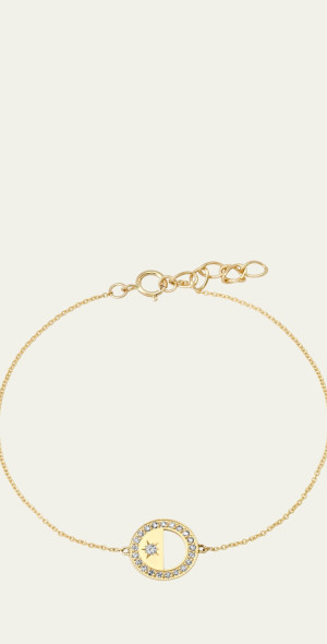 Andrea Fohrman - Half Moon Phase Diamond Charm Bracelet