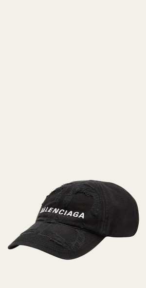 Balenciaga - Men's Distressed BB-Logo Baseball Cap