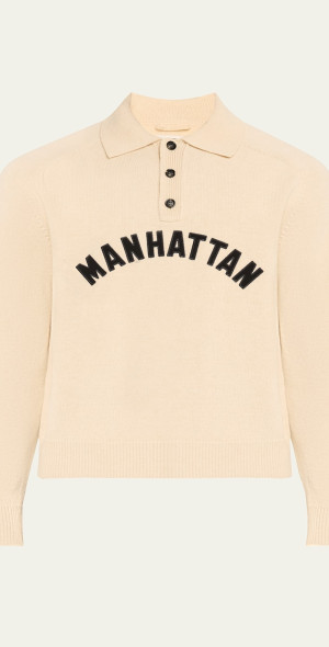 Bode - Men's Manhattan Collegiate Polo Sweater