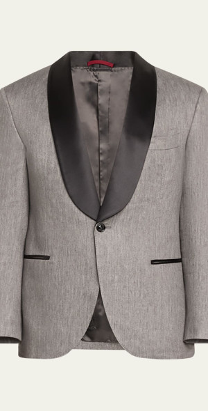 Brunello Cucinelli - Men's Linen-Blend Shawl Tuxedo