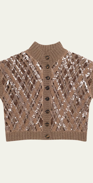 Brunello Cucinelli - Opera Cashmere Knit Vest with Paillette Details