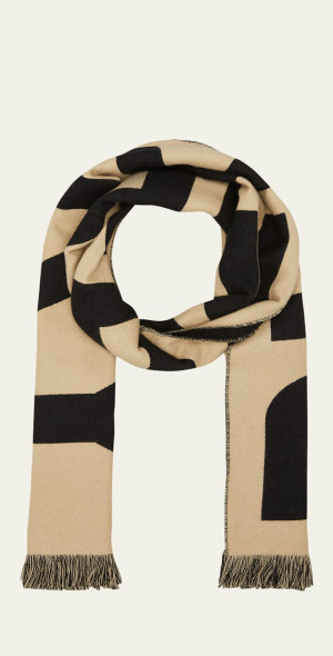 Burberry - Logo Text Organic Wool Football Scarf