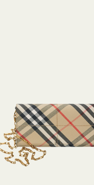 Burberry - Snip Check Canvas Wallet on Chain
