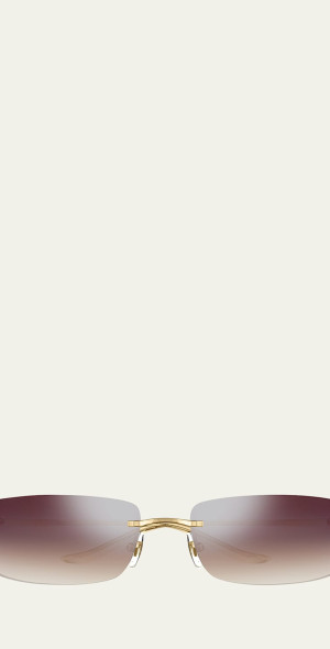 Cartier - panther rimless rectangle metal sunglasses