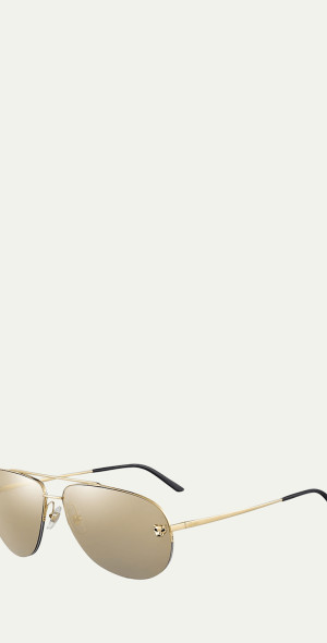 Cartier - Semi-Rimless Metal Aviator Sunglasses
