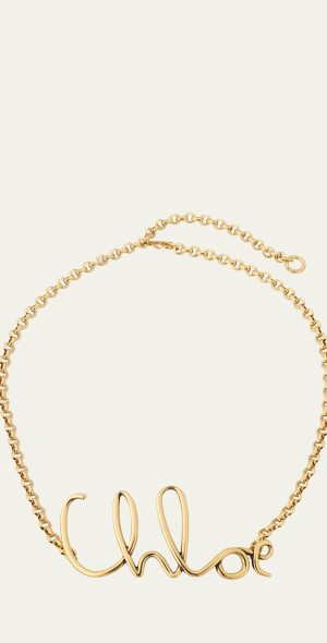 Chloe - Logo Brass Chain Belt