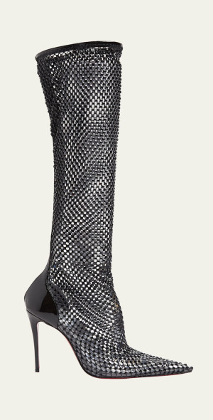 Christian Louboutin - Kate Mesh Red Sole Stiletto Boots