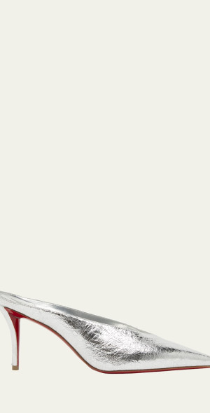 Christian Louboutin - Miss Z Metallic Red Sole Mule Pumps