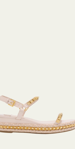 Christian Louboutin - Pyraclou Patent Spike Wedge Sandals