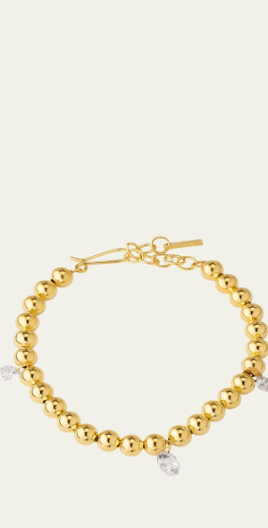 Completedworks - 18K Gold Plated Recycled Silver Bracelet with Cubic Zirconia Droplets