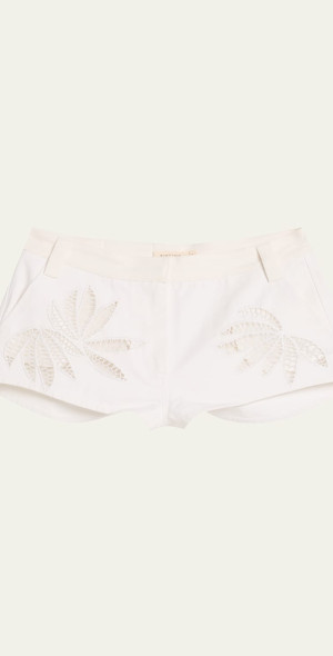 Diotima - Rider Botanical Cutwork Mini Shorts