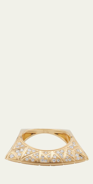 Dries Criel - 18k Yellow Gold Diamond Lotus Ring