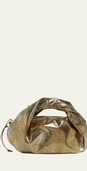 Dries Van Noten - Twist Metallic Lizard-Embossed Top-Handle Bag