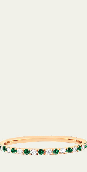 EF Collection - 14k Diamond and Tsavorite Eternity Ring