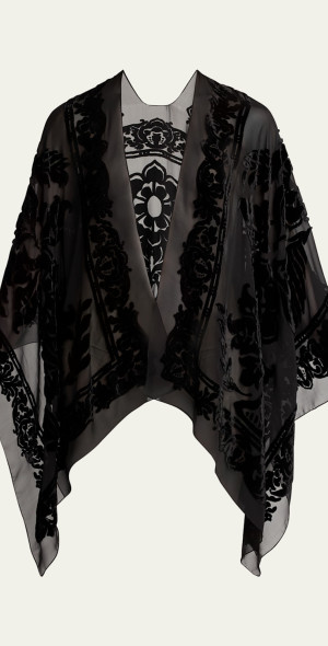 Etro - Floral Velvet Sheer Cape