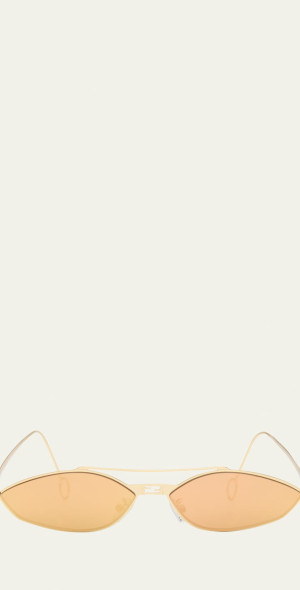 Fendi - Rimless Geometric Metal Aviator Sunglasses