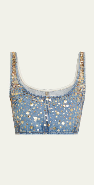 FRAME - The Champagne Sequined Top