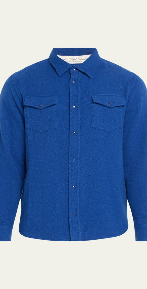 God's True Cashmere - Men's Cashmere Shirt with Lapis Lazuli Snaps