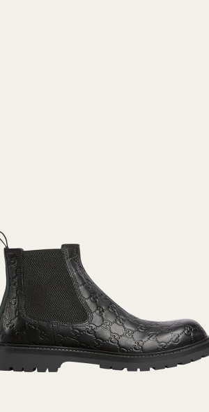 Gucci - Men's Miart GG Leather Lug Sole Chelsea Boots