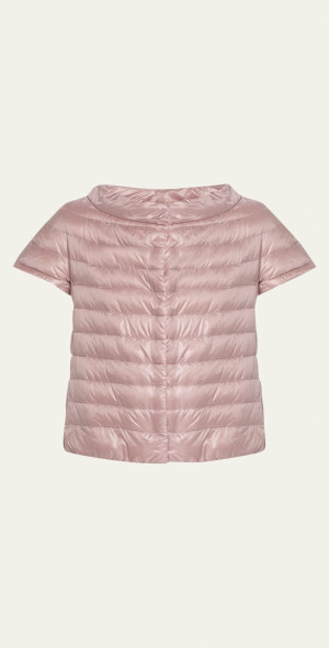 Herno - Short-Sleeve Snap-Front Quilted Puffer Jacket