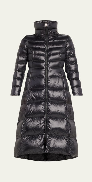 Herno - Water-Resistant Shiny Nylon Ultralight Belted Long Puffer Coat