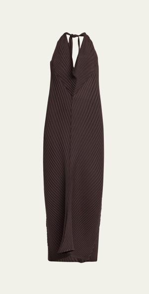 Issey Miyake - Paper Like Pleats Halter Maxi Dress