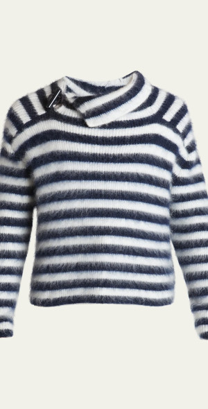 Jacquemus - Men's Fuzzy Sailor Stripe Toggle Sweater