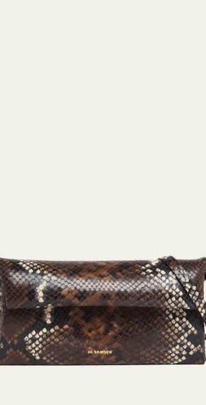 Jil Sander - Small Envelope Python-Print Shoulder Bag