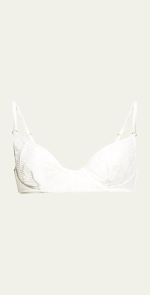 Kiki De Montparnasse - Sheer Striped Lace Demi Bra