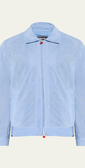 Kiton - Men's Perforated Suede Bomber Jacket