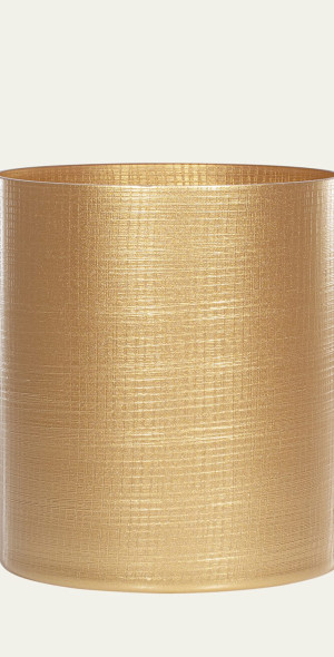 Labrazel - Cambric Glass Wastebasket, Gold Enamel