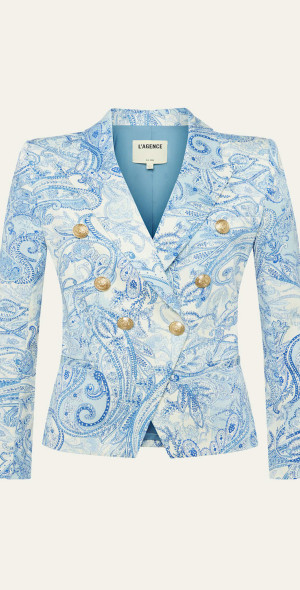L'Agence - Marie Paisley Double-Breasted Blazer