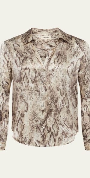 L'Agence - Tyler Snake Silk Blouse