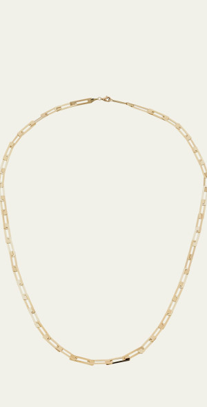 Lana - 14K Yellow Gold Laser Open Interlocking Rectangle Necklace