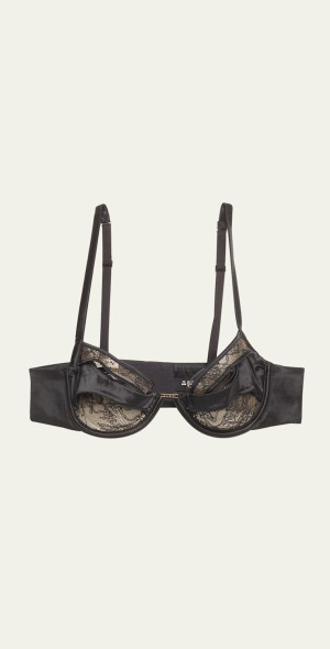 Livy - Crosby Cutout Satin-Trim Lace Balconette Bra