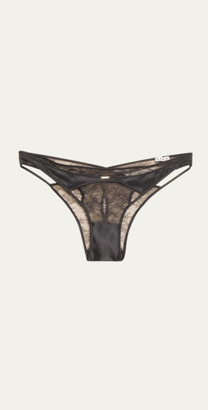 Livy - Crosby Cutout Satin & Floral Lace Briefs