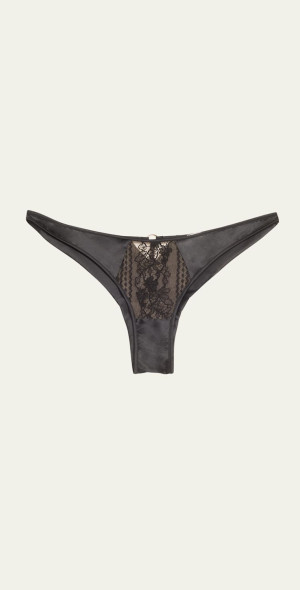 Livy - Montmartre Lace-Inset Silk Satin Tanga
