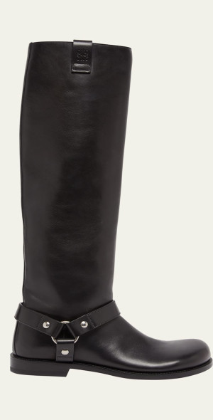 Loewe - Campo Leather Harness Biker Boots