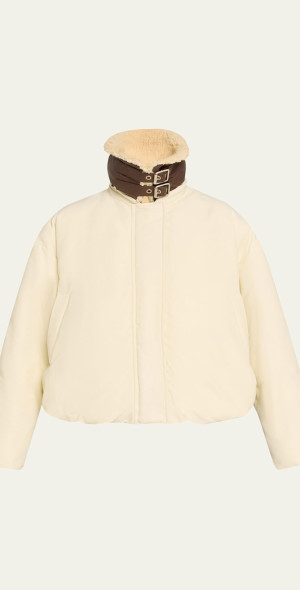 Loewe - Faux-Shearling Collar Puffer Jacket