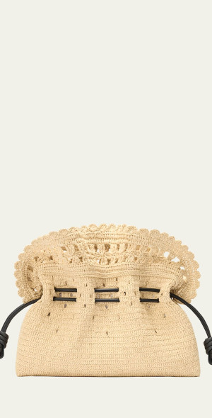 Loewe - Flamenco Medium Ruffled Clutch Bag in Raffia