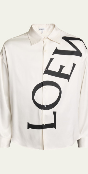 Loewe - Men's Silk Diagonal Logo Sport Shirt