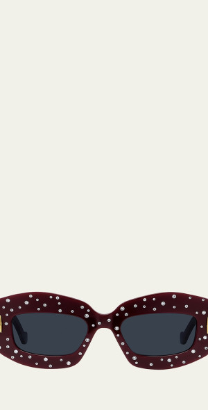Loewe - Starry Night Red Acetate Rectangle Sunglasses
