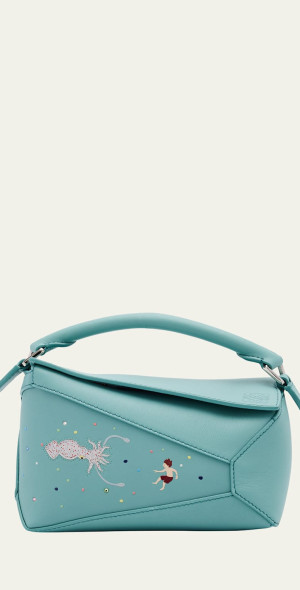 Loewe - x Sunna Fujita Puzzle Edge Mini Squid-Print Shoulder Bag in Leather