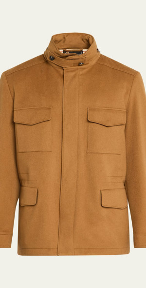 Loro Piana - Men's Vicuna Wool Full-Zip Field Jacket