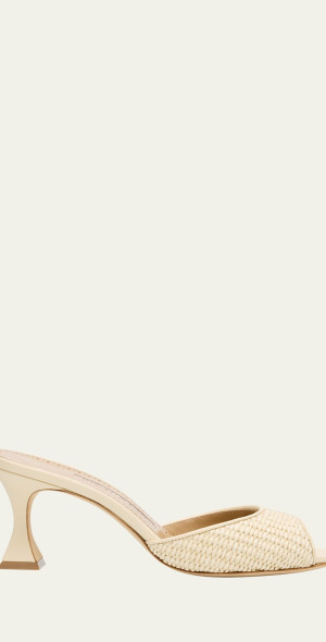 Manolo Blahnik - Raffia Jadara Slide Sandals