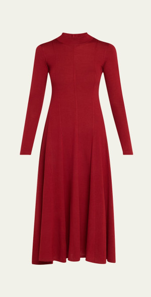 MARIA MCMANUS - Godet Button Wool Maxi Dress