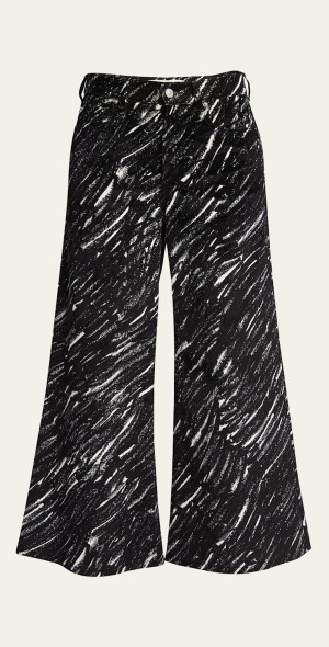 Marni - Crayon Flock Denim Wide Leg Trousers